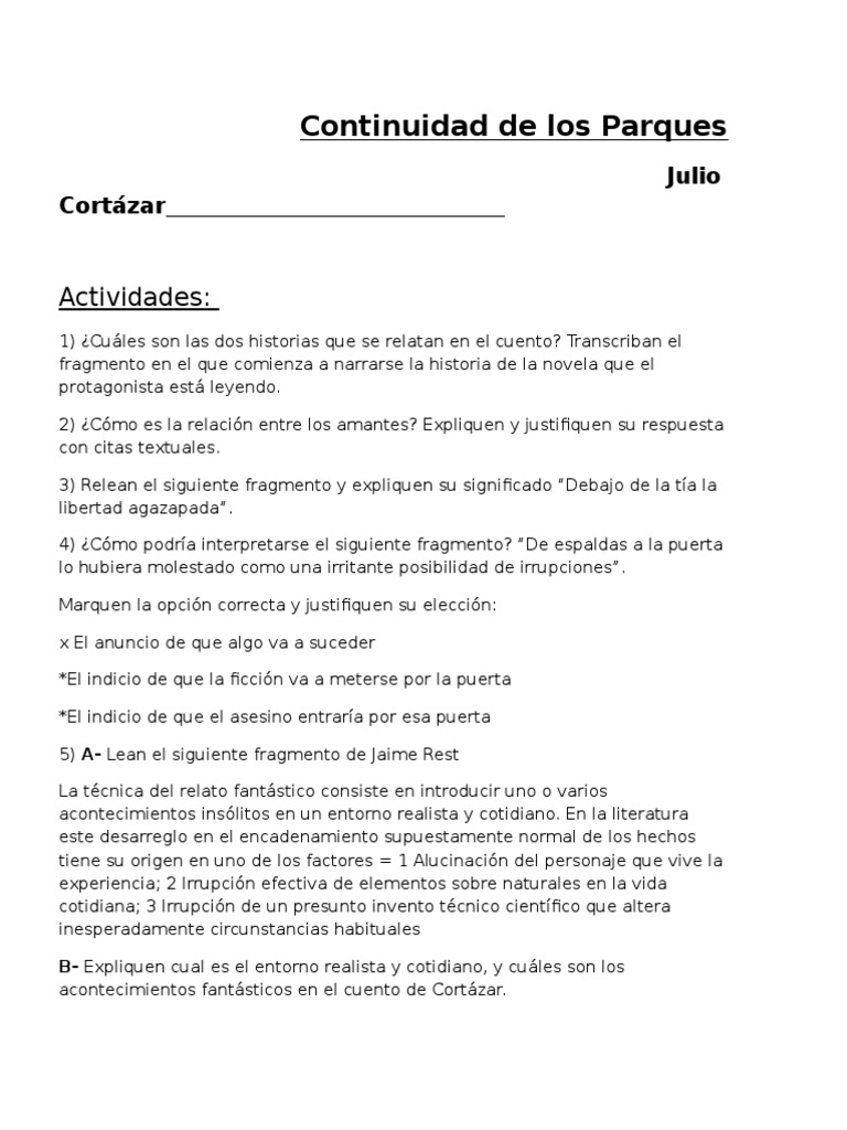 Continuidad de Los Parques | PDF | Fantasía