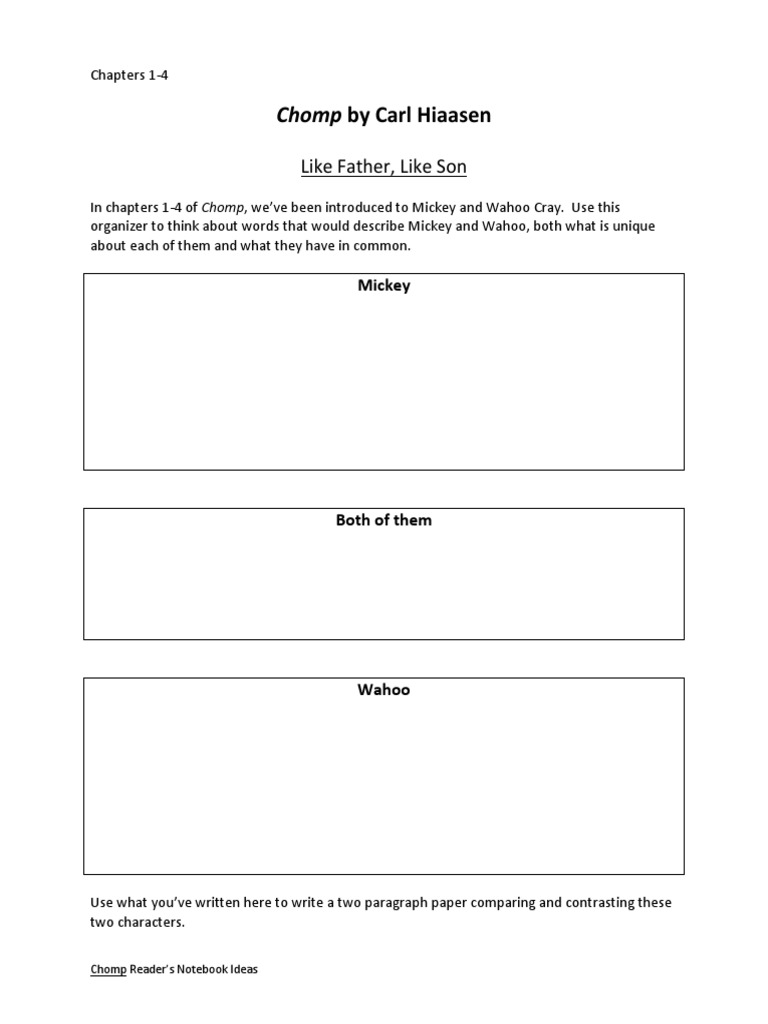 Chomp Reader Notebook Ideas | PDF | Books