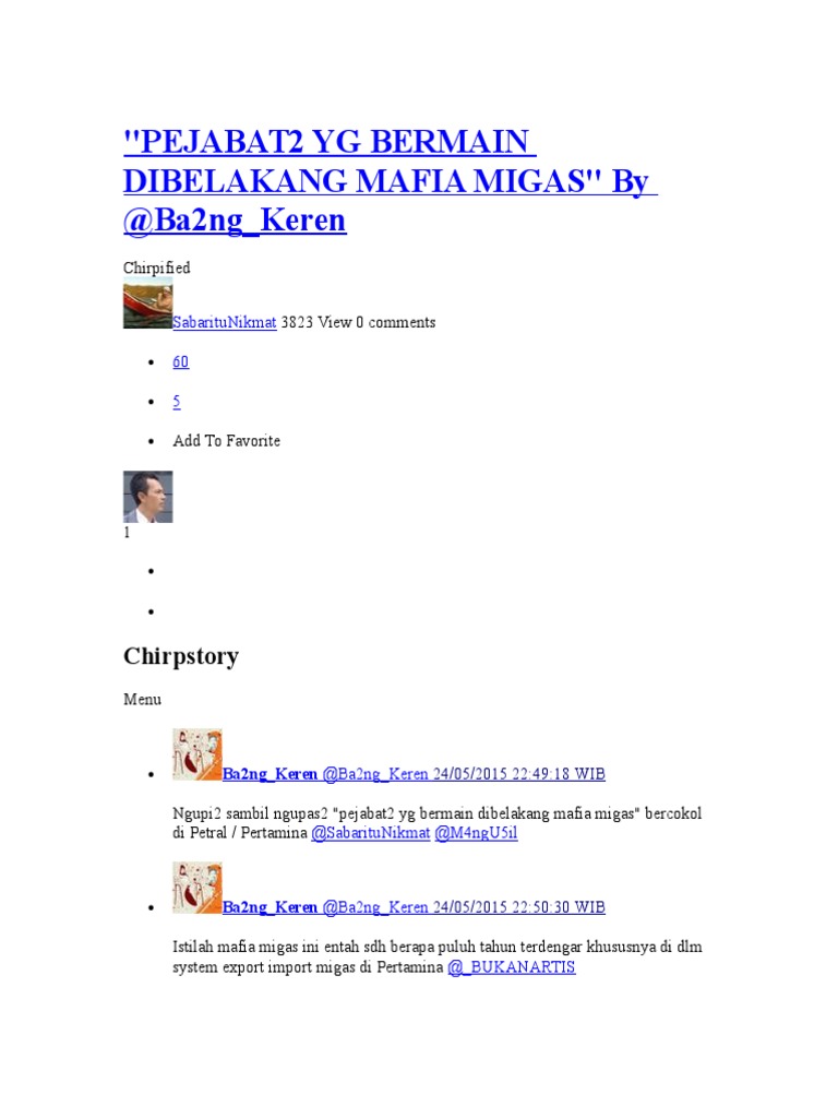 Pejabat2 Yg Bermain Dibelakang Mafia Migas | PDF