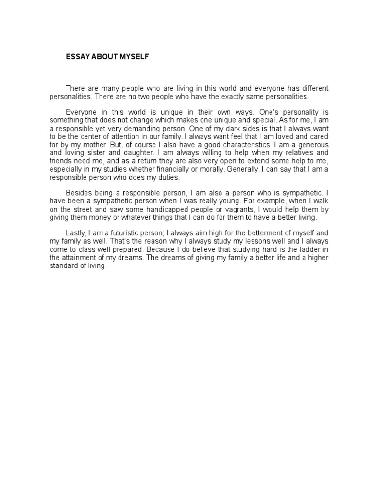 Introduce Yourself Sample Essay