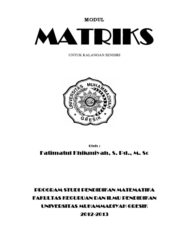 Modul Pembelajaran Matriks Lengkap | PDF