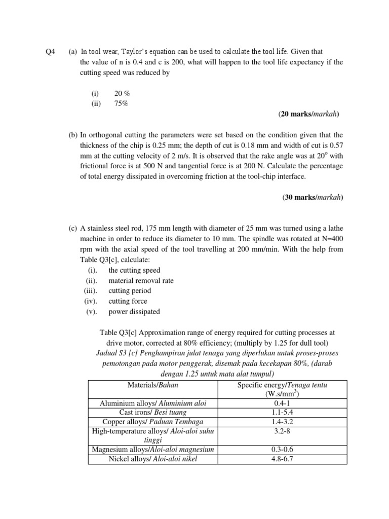 EPP201 Pass Paper Revision Questions 1 | PDF | Machining | Welding
