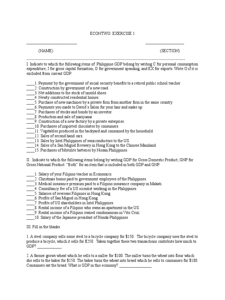 Excercise 1 ECONTWO | PDF | Economic Equilibrium | Supply And Demand