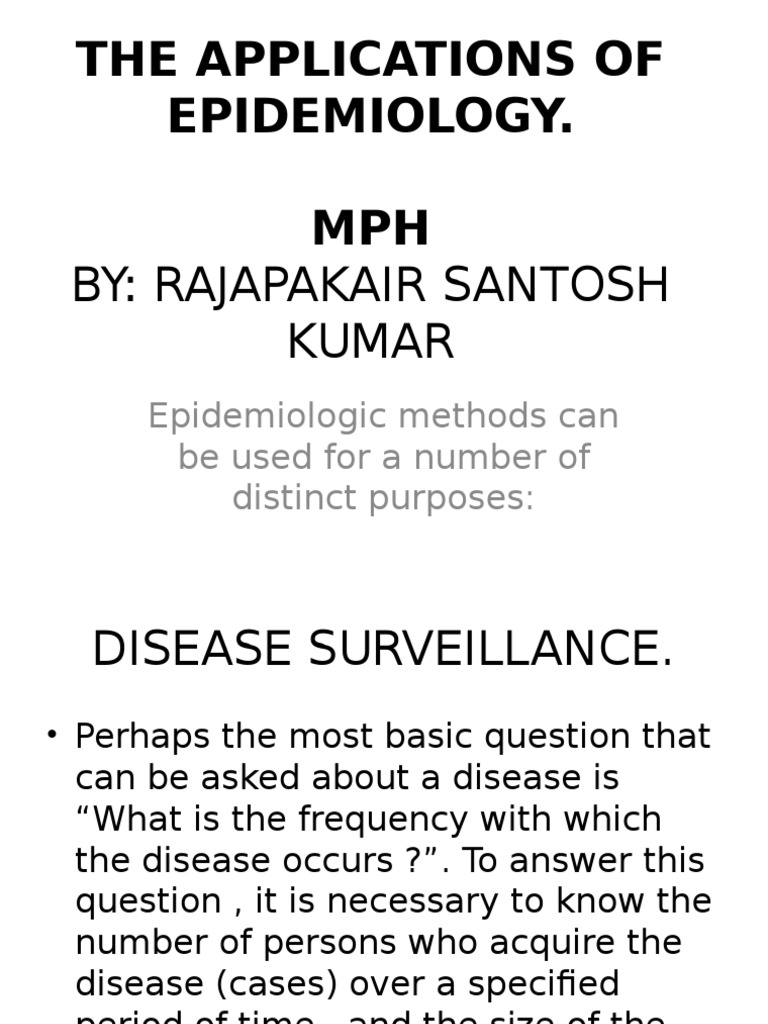 Applications of Epidemiology | PDF | Epidemiology | Type I And Type Ii ...