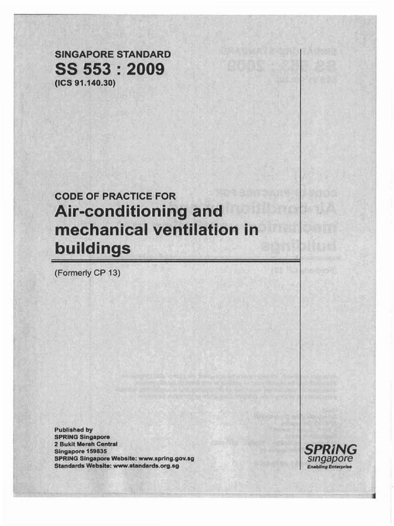 Ss 553 2009 Acmv | PDF | Hvac | Air Conditioning