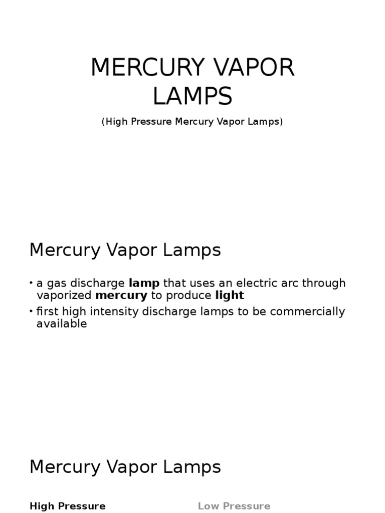 Mercury Vapor Lamps | PDF | Street Light | Electromagnetic Spectrum