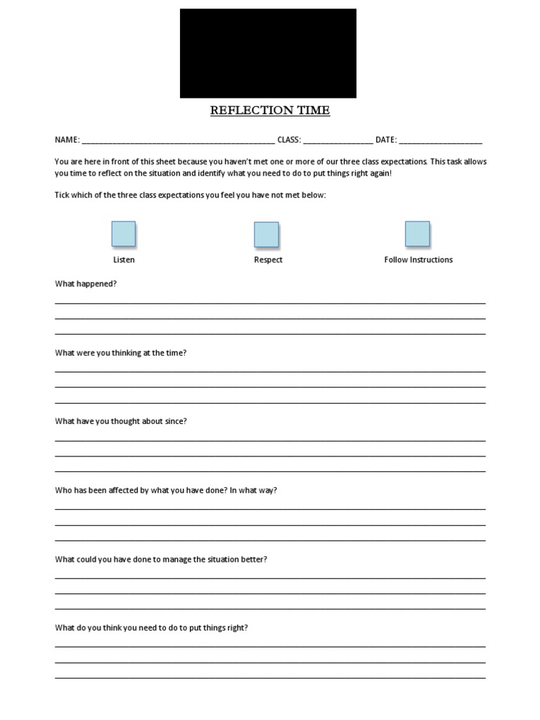 Reflection Sheet | PDF