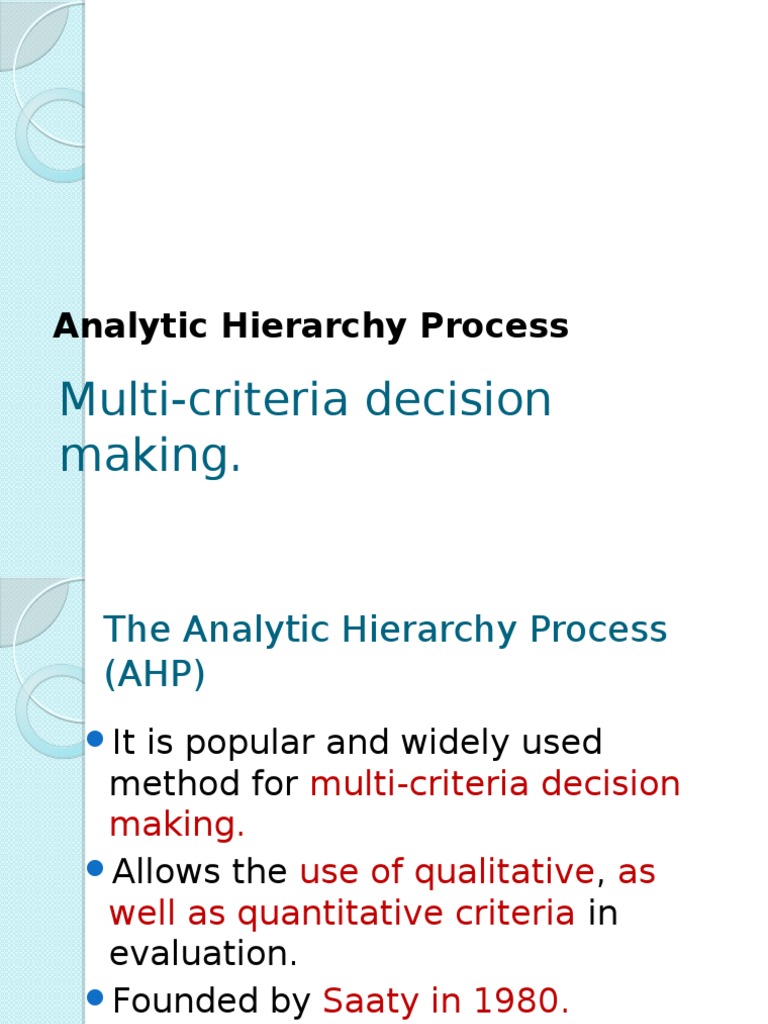 Ahp | PDF | Ratio | Matrix (Mathematics)