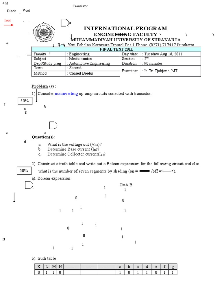 Mechatronics Final Exam Solutions | PDF