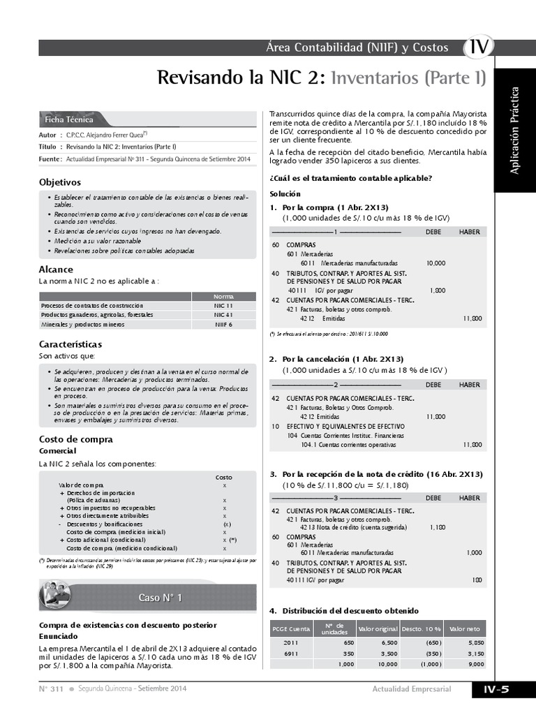 Nic 2 | PDF | Costo | normas internacionales de INFORMACION FINANCIERA