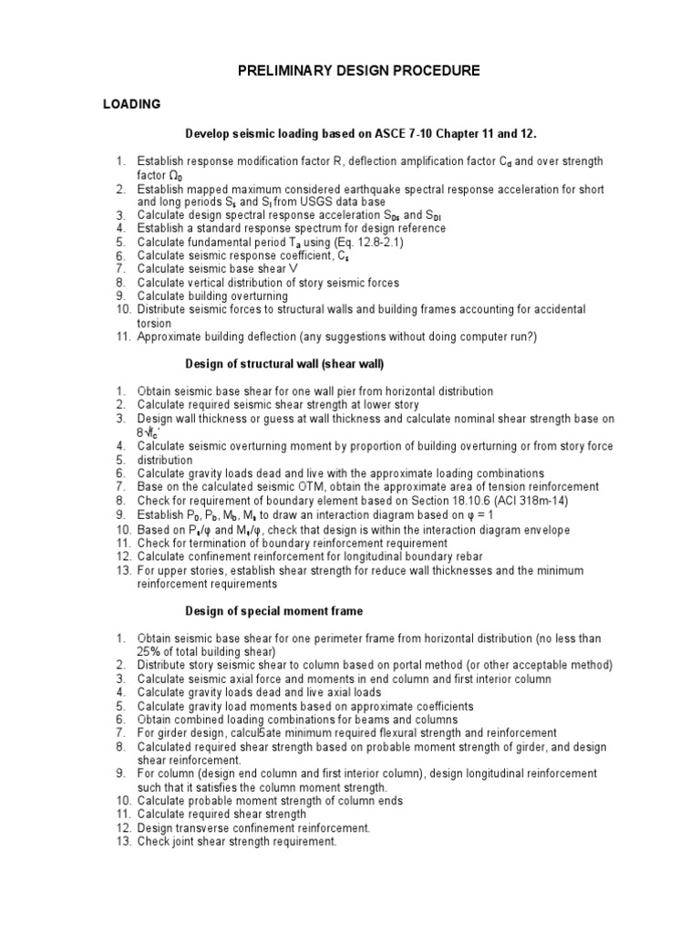 Preliminary Design Procedure: Loading | PDF | Column | Strength Of ... Preliminary Design Procedure: Loading | PDF | Column | Strength Of ...