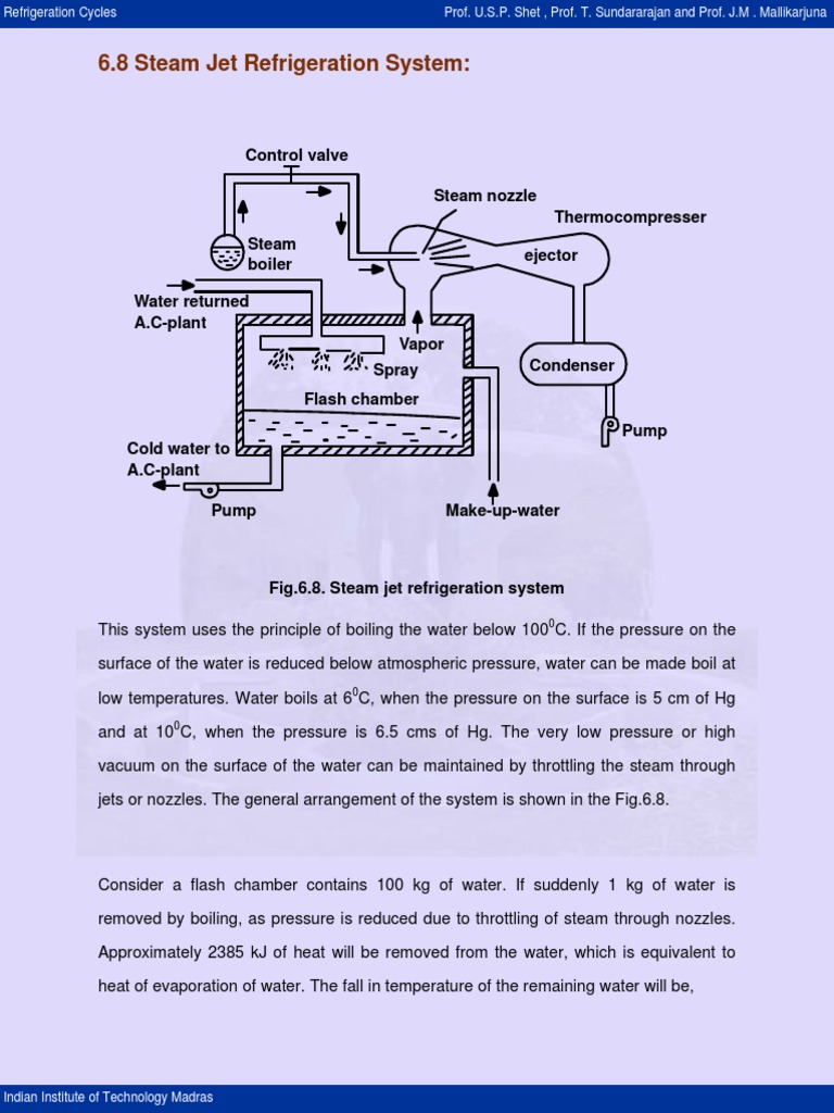 Steam Jet Refrigeration System Explained | PDF | Steam | Refrigeration