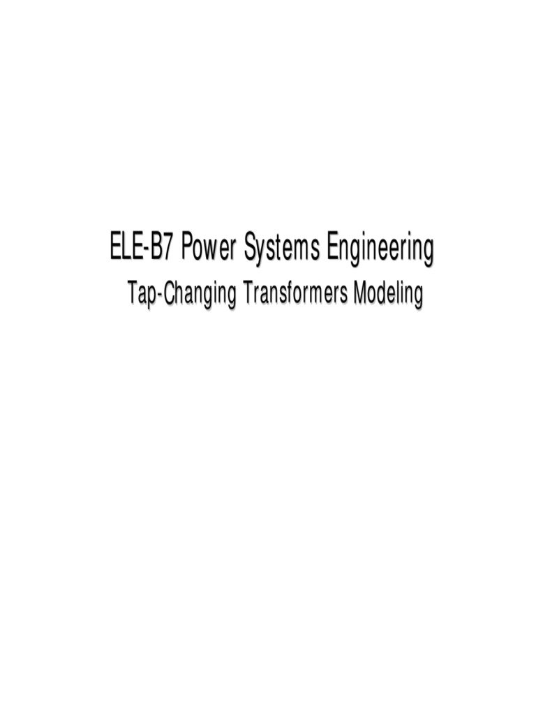 Tap-Changing Transformers Overview | PDF