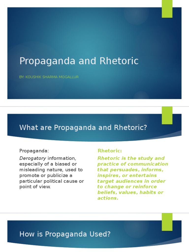 Propaganda and Rhetoric | PDF | Propaganda | Rhetoric