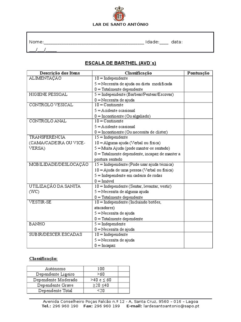 Escala de Barthel | PDF | Ciências e Matemática