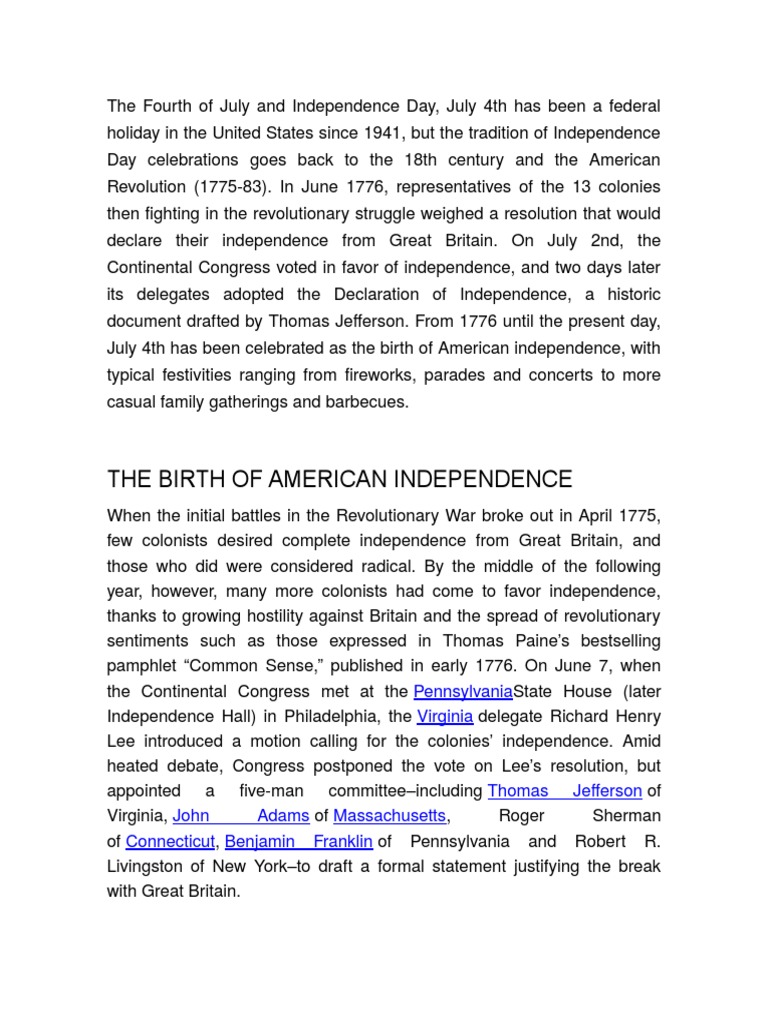 History of Independence Day Celebrations | PDF | Independence Day ...
