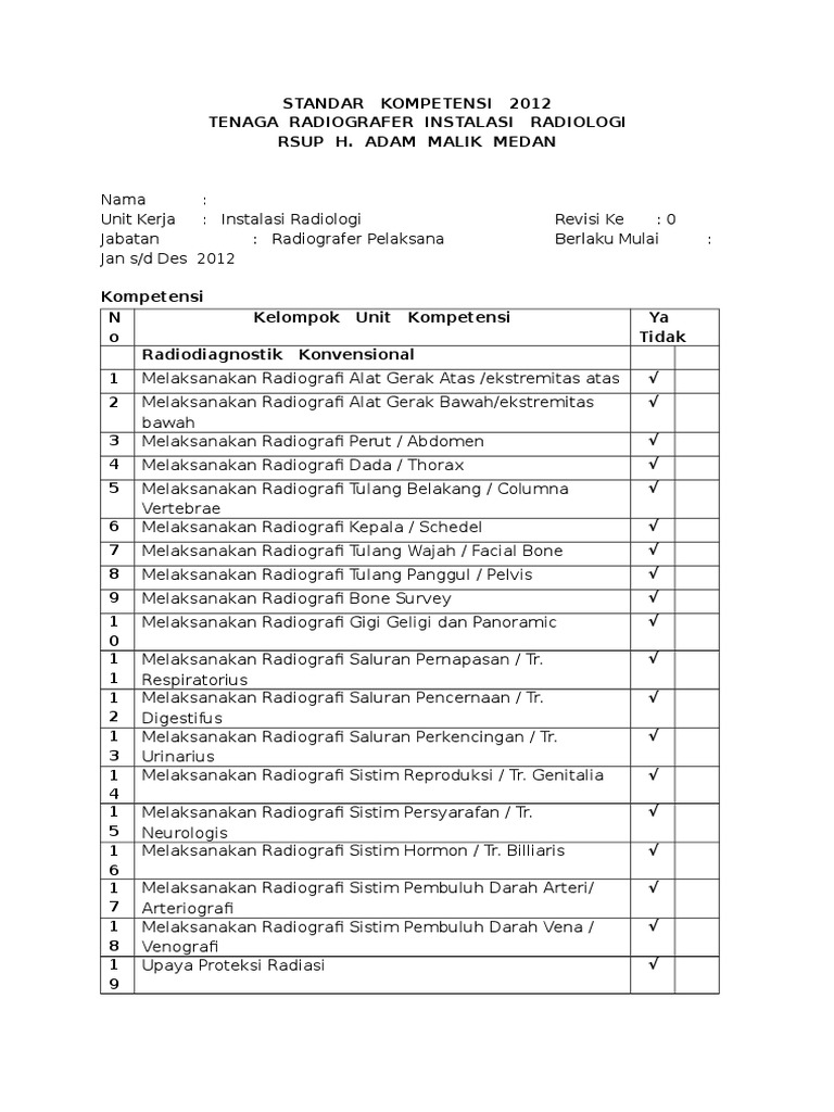Contoh Standar Kompetensi
