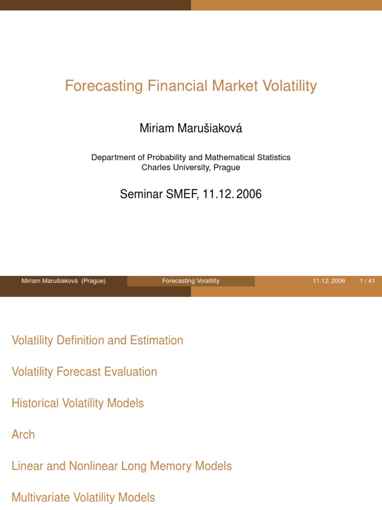 Forecasting Volatility | PDF | Volatility (Finance) | Standard Deviation