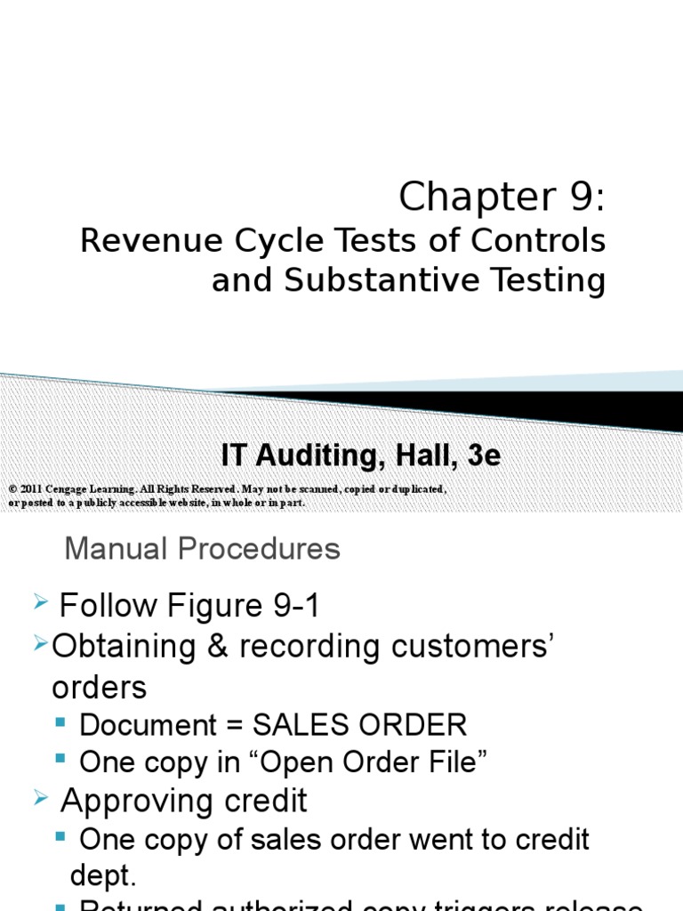 Revenue Cycle Tests of Controls and Substantive Testing: IT Auditing ...