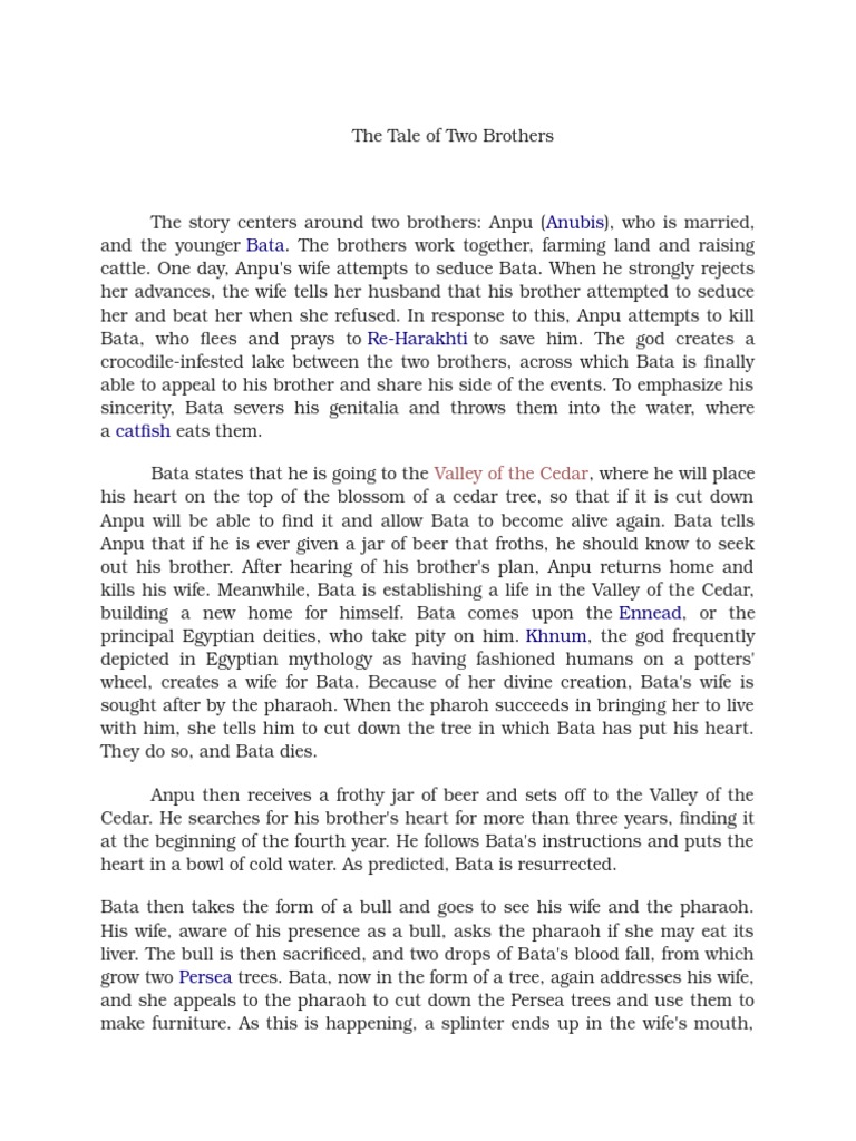 The Tale of Two Brothers | PDF | Ancient Egypt | Traditional Stories