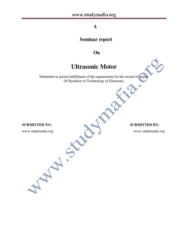 ECE Ultrasonic Motor Report | PDF