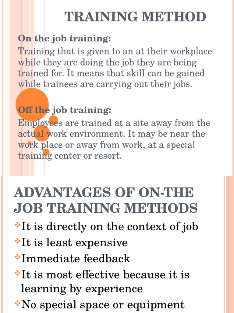 Training Method: On The Job Training | PDF