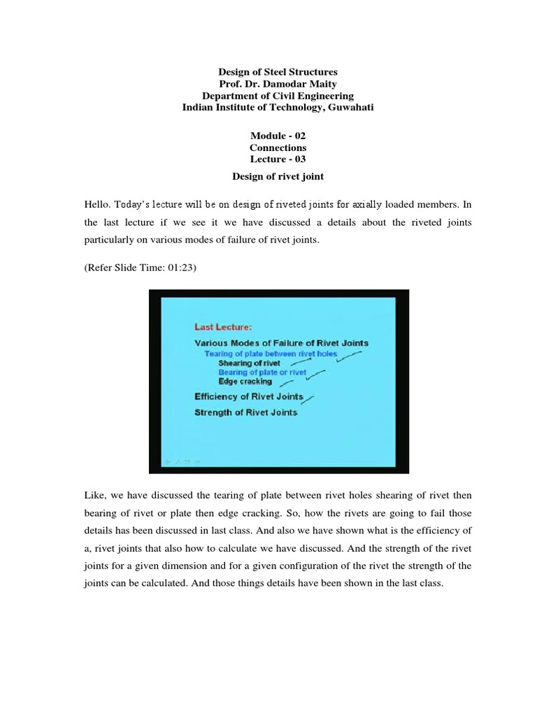 Design of Rivet Joint | PDF | Rivet | Truss