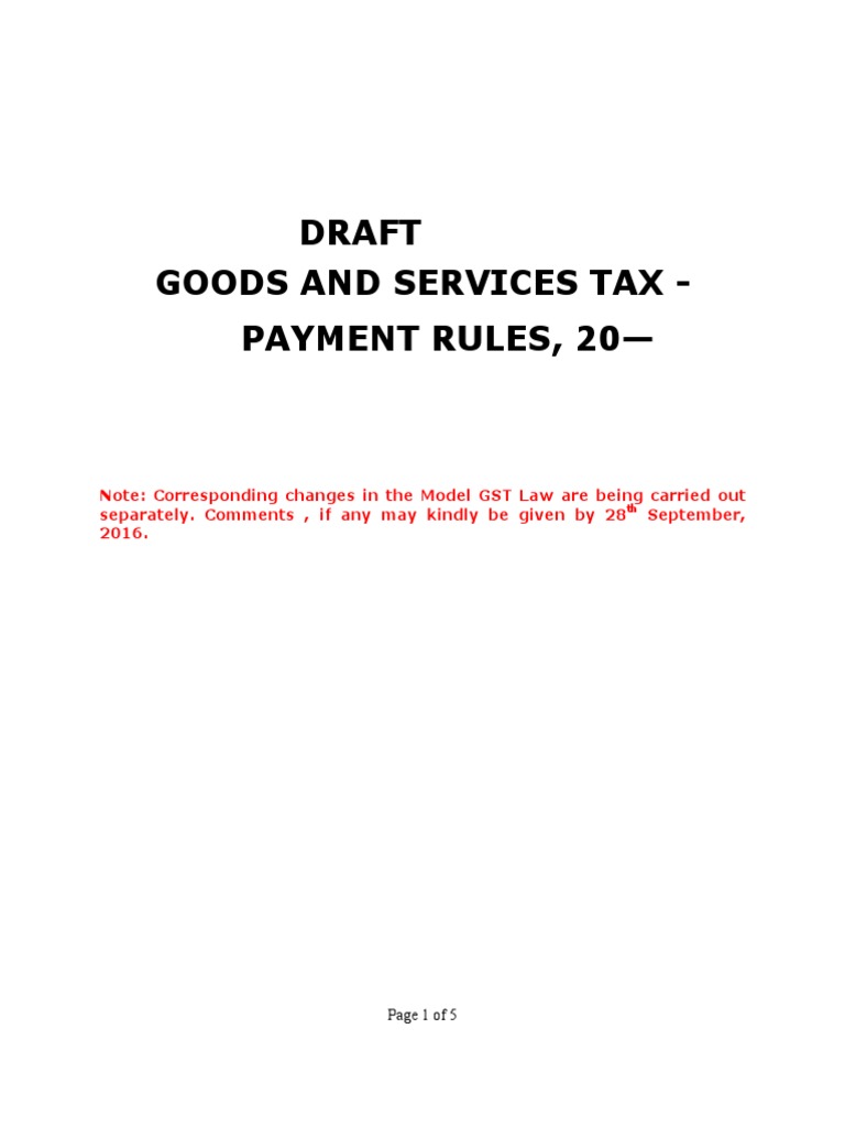 Draft Payment Rules | PDF | Tax Refund | Debits And Credits