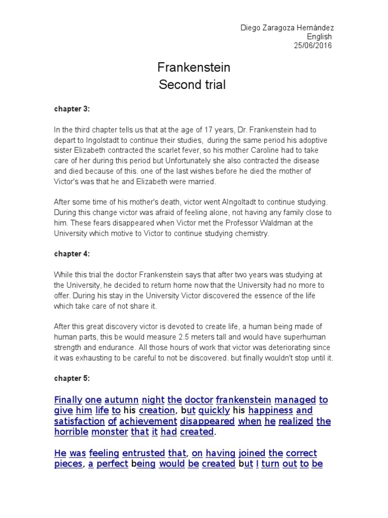 Frankenstein Second Trial: His, B His - ,, B B | PDF | History ...