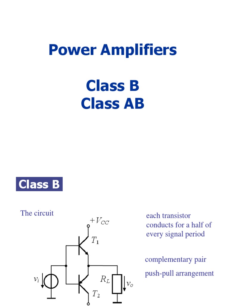 15 Power Amplifier Class B AB | PDF | Amplifier | Bipolar Junction ...