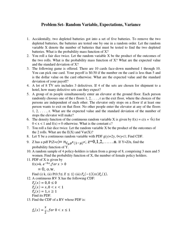 CH 2 Amrita | PDF | Variance | Probability Density Function