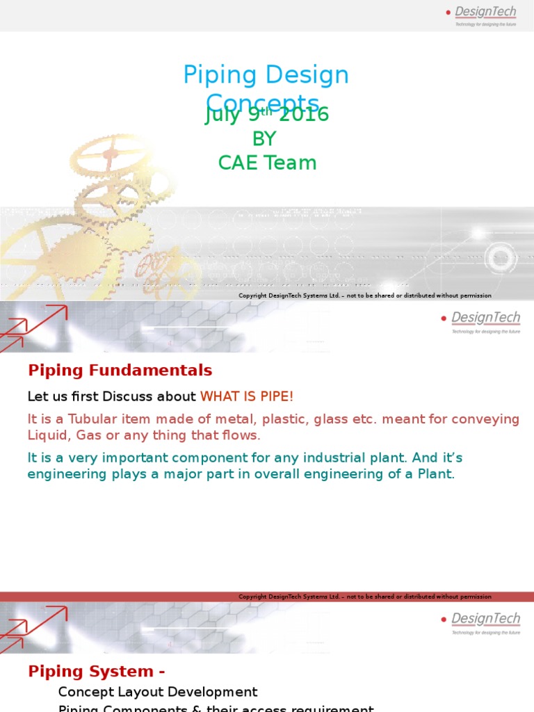 Piping Design Concepts: July 9 2016 BY CAE Team | PDF | Gas Compressor ...