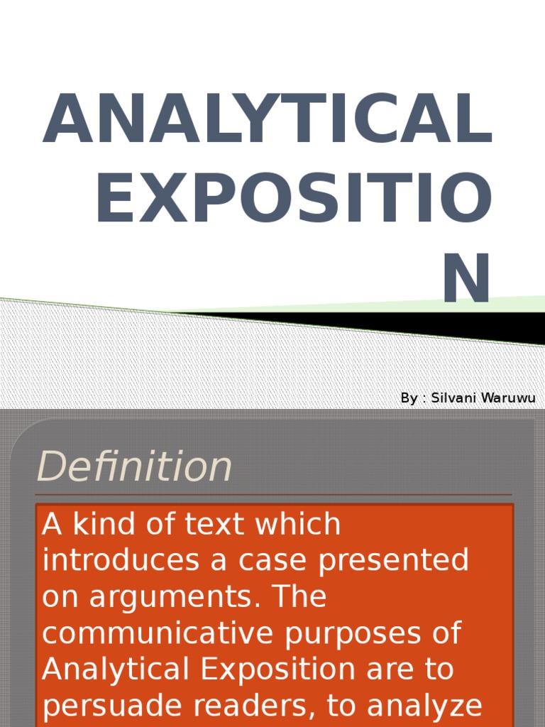 Analytical Expositio N: By: Silvani Waruwu | PDF | Cognition | Semiotics