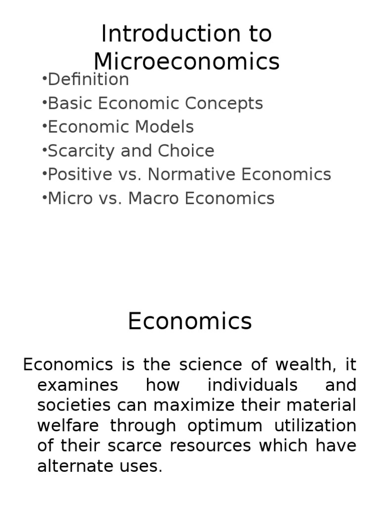 Introduction To Microeconomics | PDF