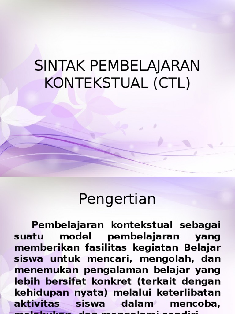 Sintak Pembelajaran Kontekstual (CTL) | PDF