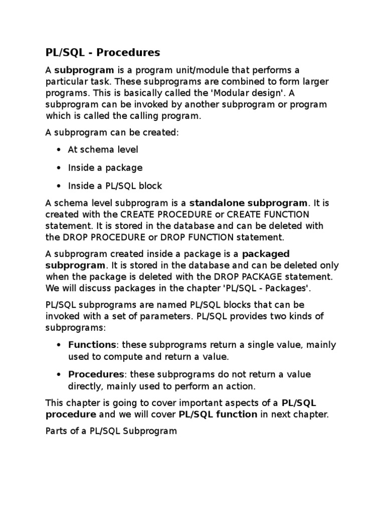 Advance Dbms | Download Free PDF | Parameter (Computer Programming) | Pl/Sql