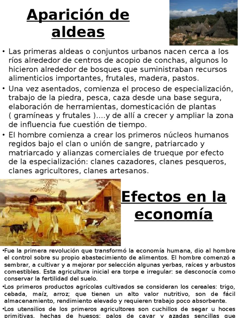 Aparición de Aldeas | Neolítico | Agricultura