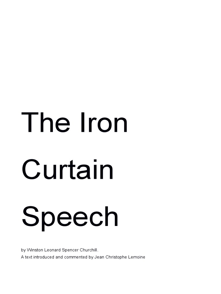 Essay On Iron Curtain Speech by W.S. Churchill | Download Free PDF ...