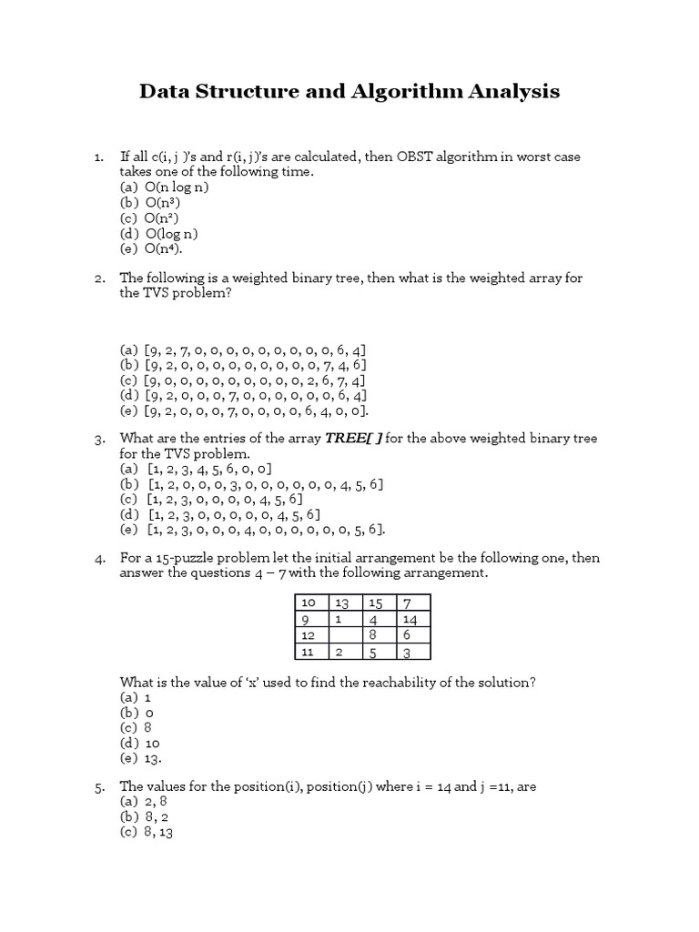 Data Structure And Algorithm Analysis Download Free Pdf Time Complexity Array Data Structure