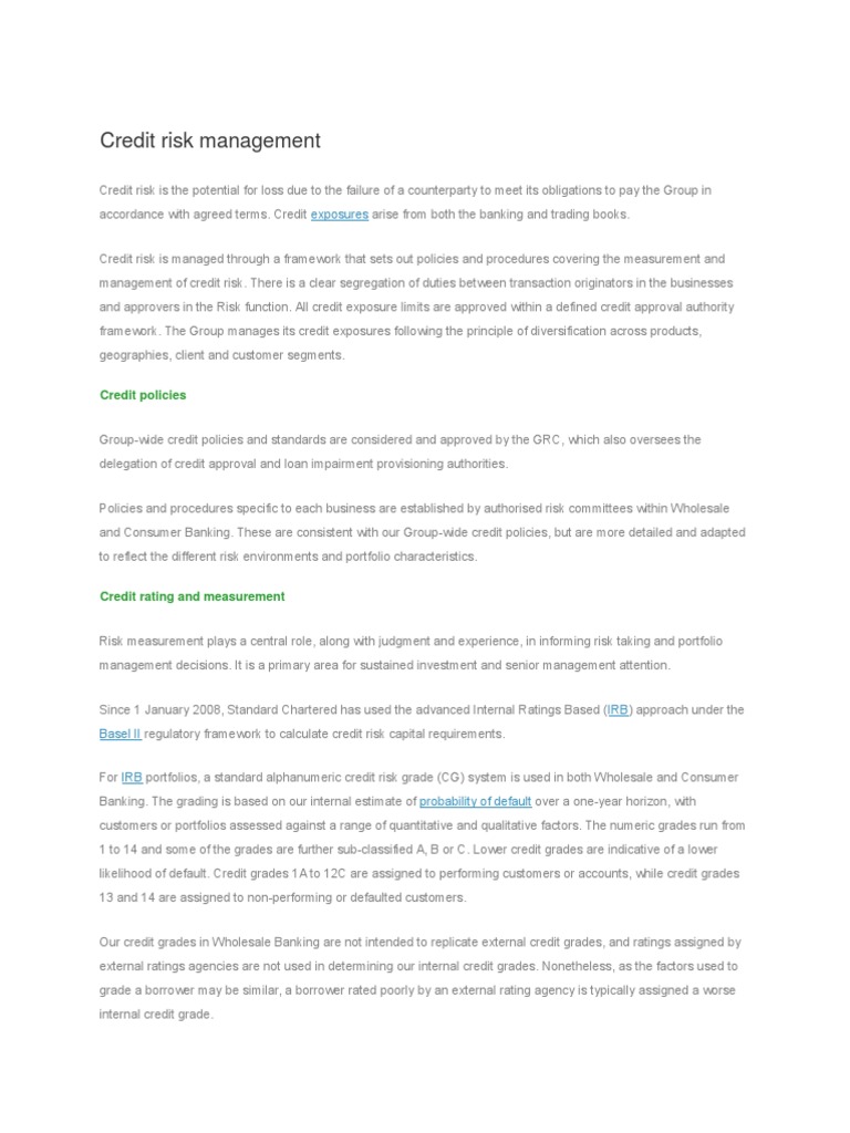 Credit risk management techniques | PDF | Credit Risk | Credit (Finance)