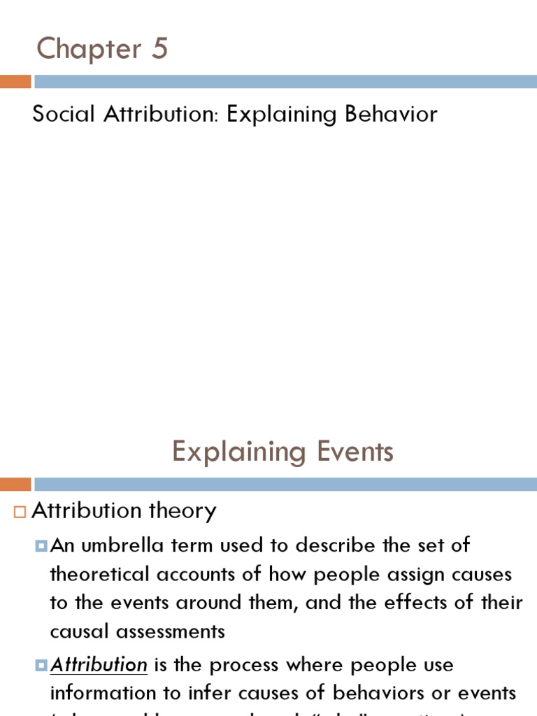 Social Attribution: Explaining Behavior | PDF | Causality ...