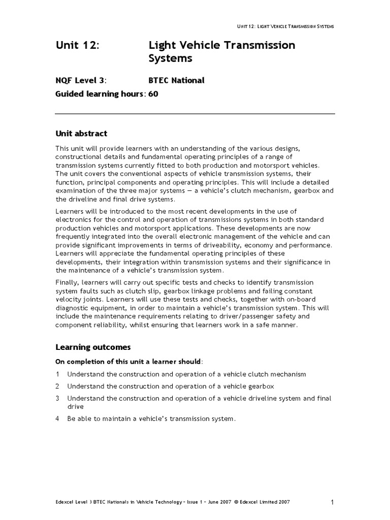 Light Vehicle Transmission Systems PDF | PDF | Automatic Transmission ...