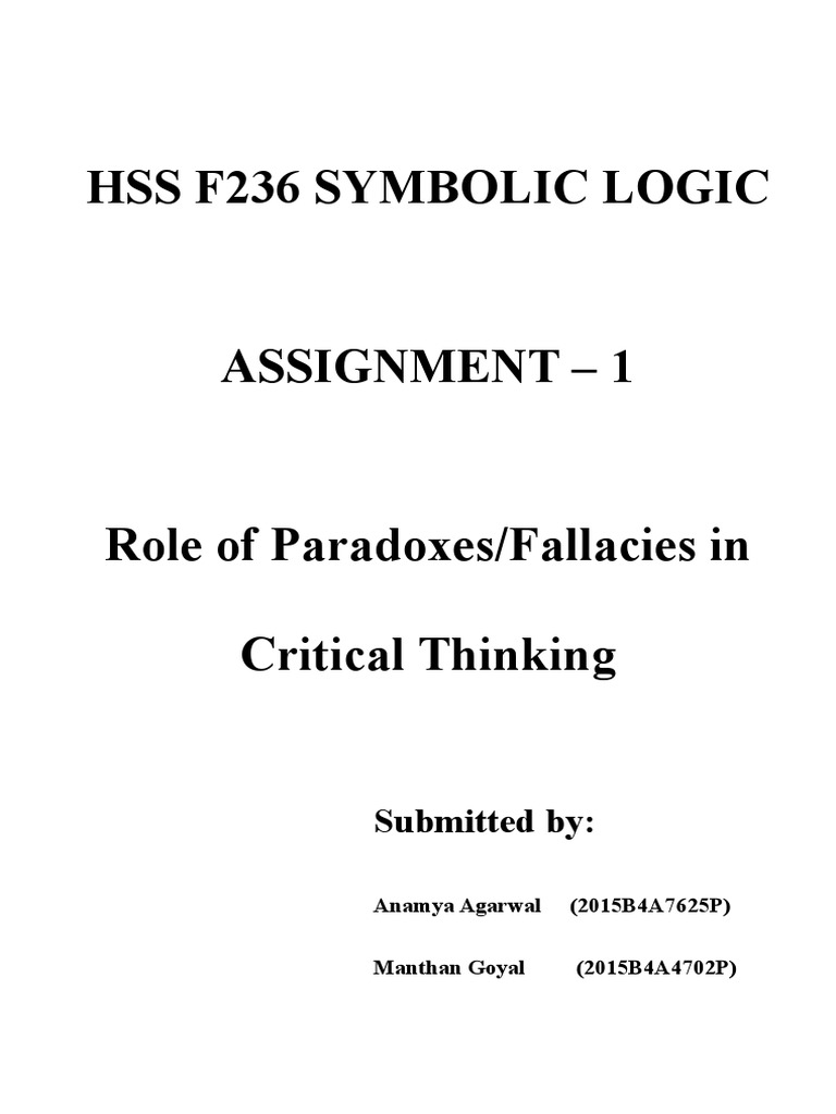 Fallacies Paradox and Critical Thinking | PDF | Argument | Fallacy