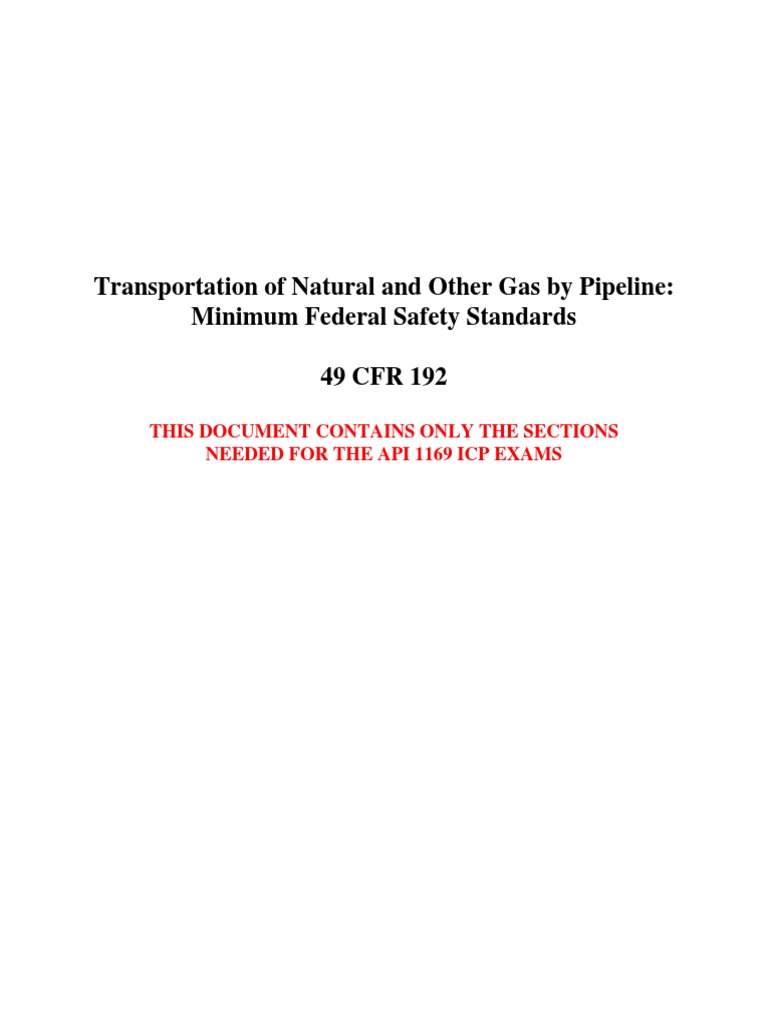 1169 - USA - 49 CFR 192 - Eff 03 2016 | PDF | Pipeline Transport | Pipe ...