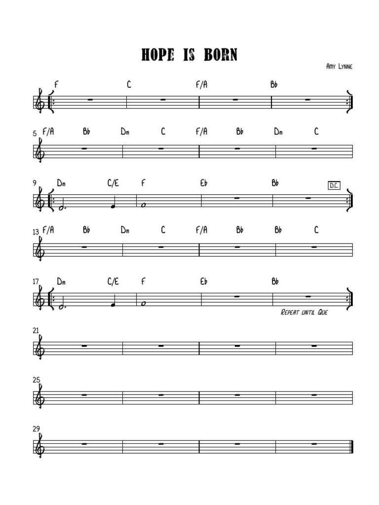 Hope Is Born: F C F/A B | PDF