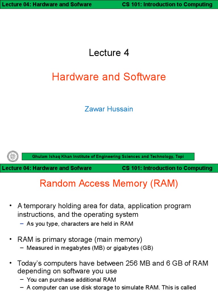 CS101 Lecture 04 | PDF | Operating System | Disk Storage