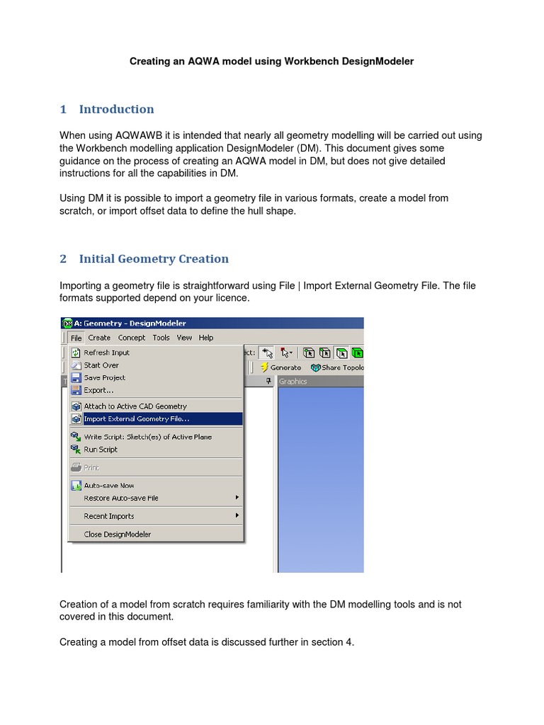 Creating An Aqwa Model Using Workbench Designmodeler | PDF | Cartesian ...