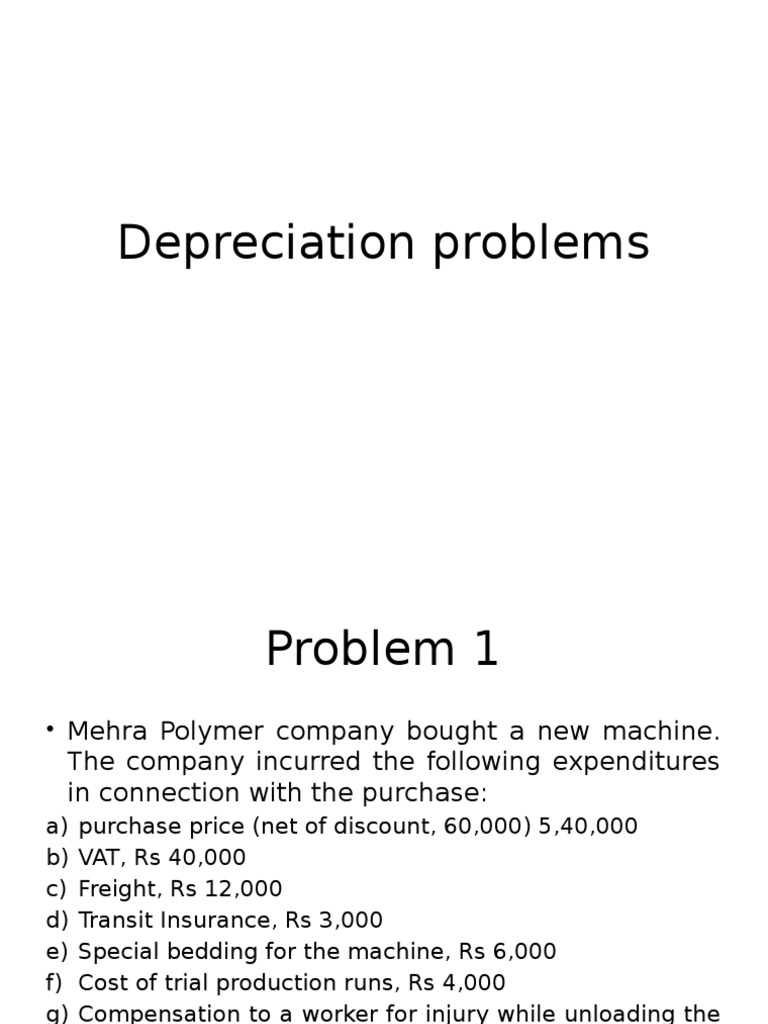 FA 08 Depreciation Problems | PDF