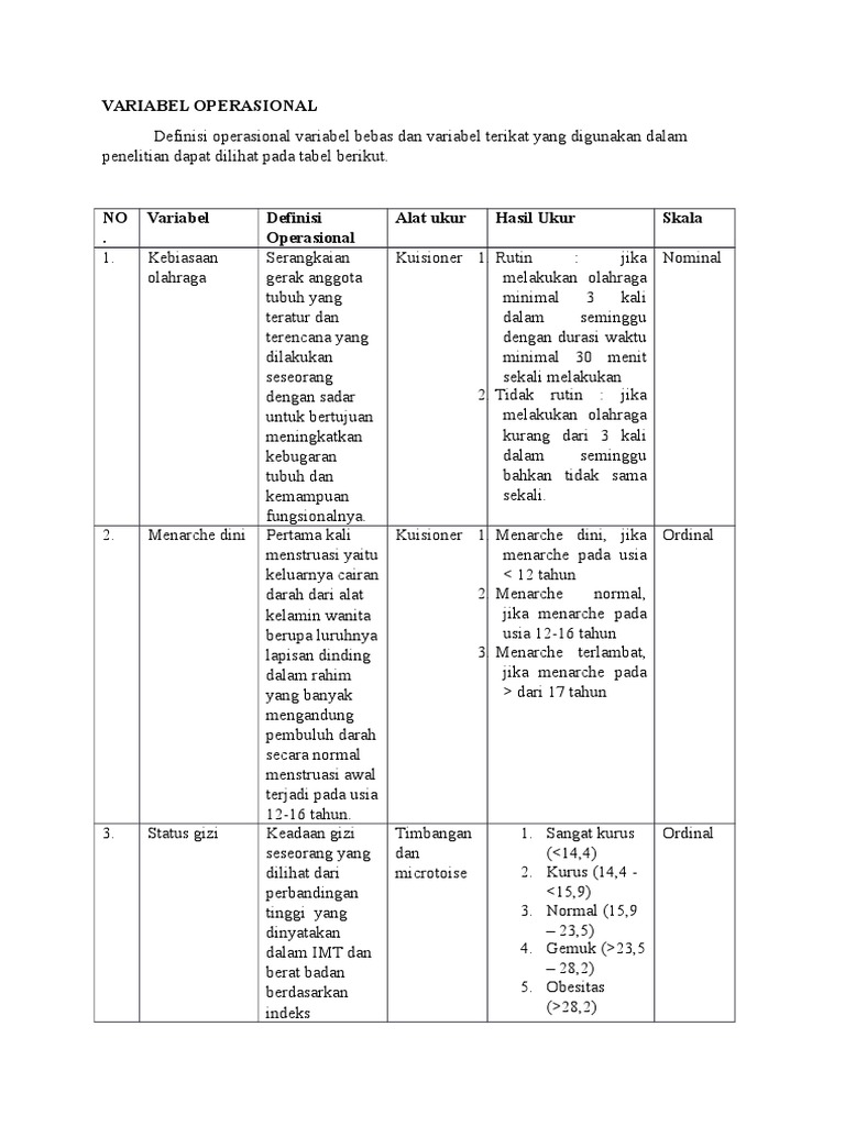 Variabel Operasional | PDF