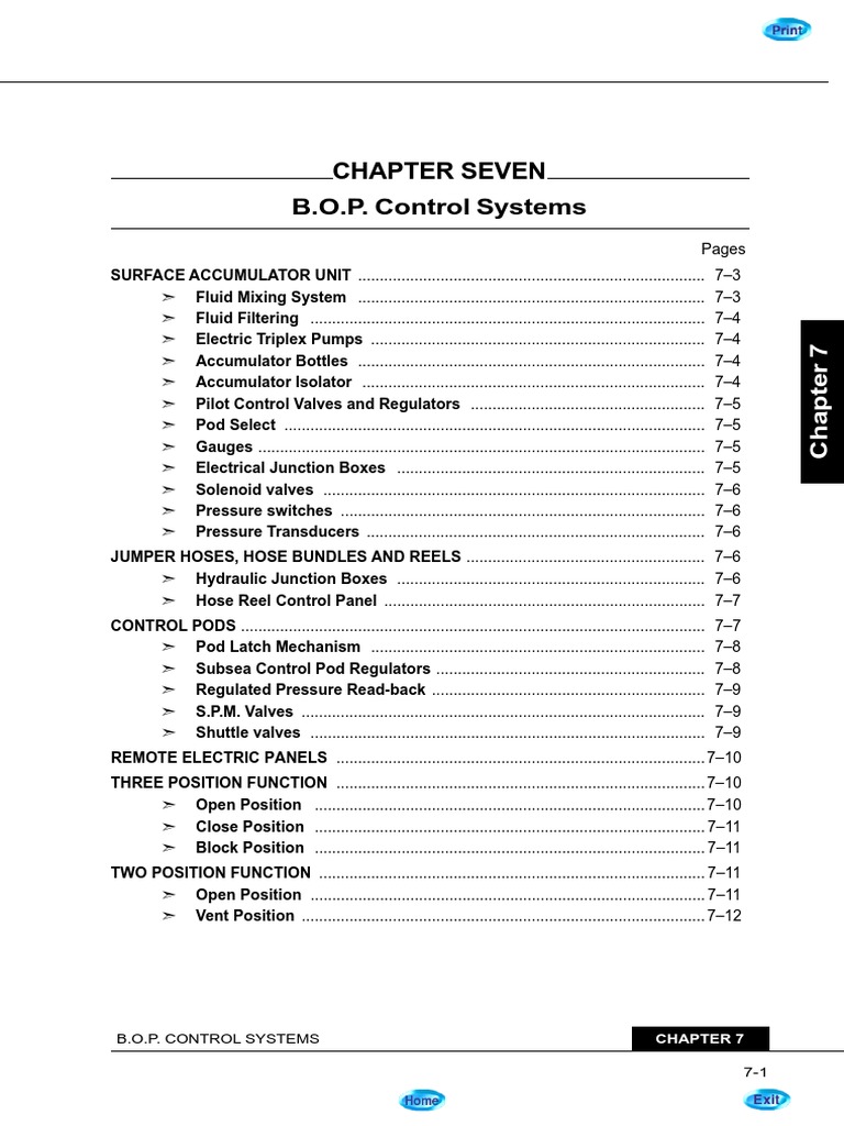 Chapter Seven: B.O.P. Control Systems | PDF | Valve | Leak